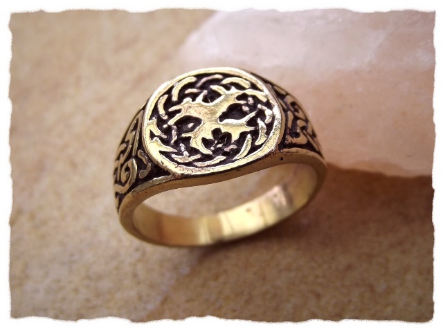 Siegelring "Weltenesche Yggdrasil" - Weltenbaum aus Bronze